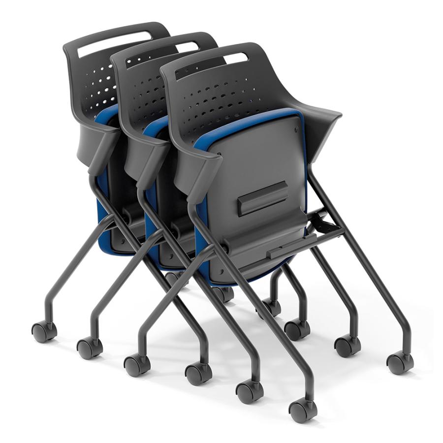 AICO 法人限定 ミーティングチェア ネスティング 背パッドなし オフィスチェア 会議用チェア 会議チェア 事務椅子 椅子 平行スタッキング キャスター付き MC-587B : LOOKIT ...