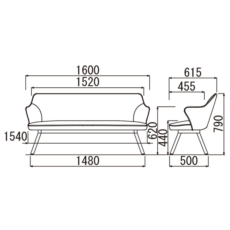 AICO 法人限定 ロビーチェア 3点 セット 5人用 ソファ ソファー イス チェア 椅子 アームチェア 肘付き ベンチ ロビー 待合室 応接 北欧 おしゃれ 来客 RE-1593S ...
