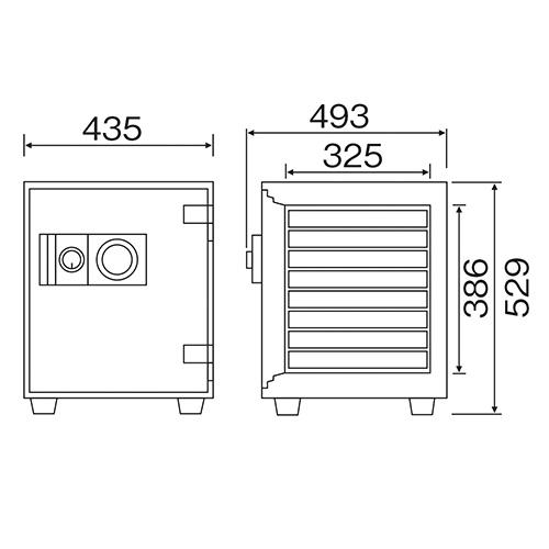 ダイヤセーフ 耐火金庫 40L ダイヤル錠 8段 金庫 収納庫 保管庫 セキュリティボックス A4 鍵付 家庭用 業務用 耐火 防犯対策 置き型 盗難防止 会社 D52-8 : LOOKIT ...