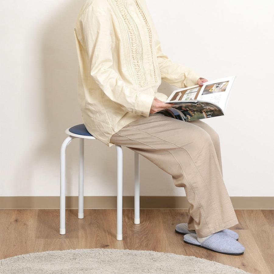 ラウンドスツール 12脚セット 4本脚 パイプ椅子 丸イス パイプイス 作業椅子 スタッキングスツール チェア 自宅 会議室 コンパクト シンプル おしゃれ FB-01 : fb-01 ...