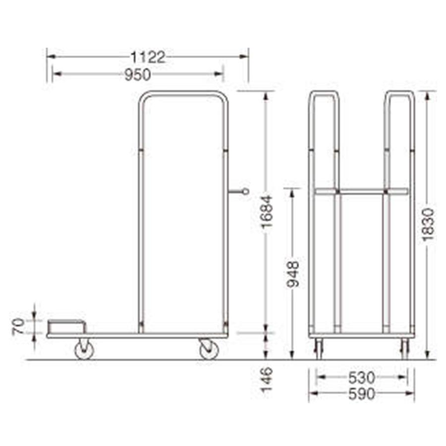 ライオン事務器 法人限定 台車 パイプ椅子 オフィス家具 収納 運搬 チェアカート 収納台車 パイプ椅子台車 折りたたみ椅子用台車 キャスター ...