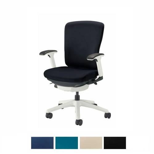 ライオン事務器 法人限定 LION バーサル versal オフィスチェアー No.3512F-W 布張り ホワイトシェル ホワイト脚 フレキシブルアーム PCチェア No3512F-W ...