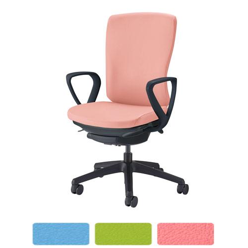 ライオン事務器 法人限定 LION バーサル versal オフィスチェアー No.3526S-K ビニールレザー張り ホワイトシェル ブラック脚 サークルアーム 会社 No3526S-K ...