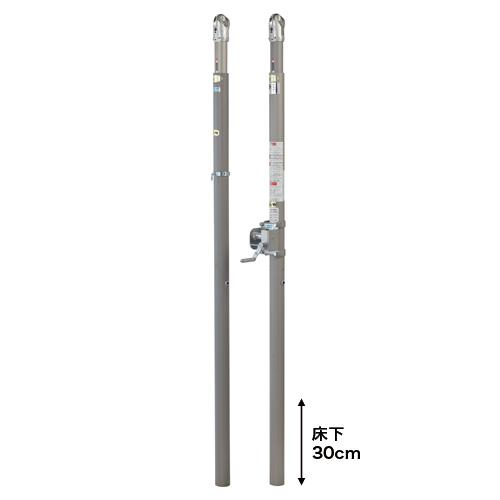 SANWA TAIKU バレー 支柱 2本セット アルミ製 ギア昇降式 ウォームギア