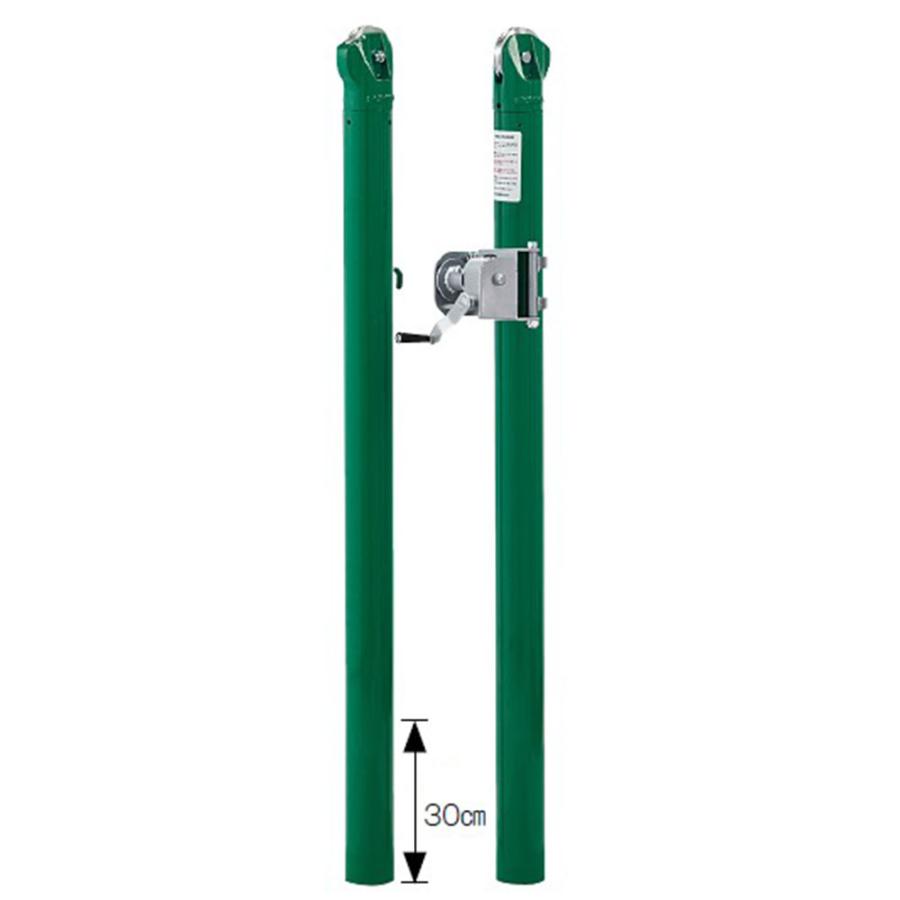 テニス支柱 体育館用 床下30cm 三和体育 支柱 体育館用支柱 スチール支柱 巻機付き支柱 ネット巻 日本製 テニス 床ゴム付 ハンドル付 スチール 部活 学校 S-4887 ...