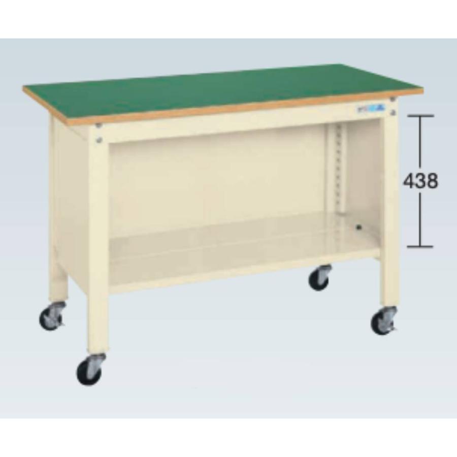 一人用作業台 サカエ 移動式 幅900×奥行600×高さ810mm ポリエステル天板 ホワイト 均等耐荷重150kg 直径75mmゴム車 ワークテーブル 作業場 日本製 CPB-096W ...