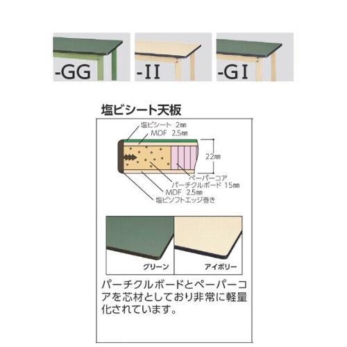 法人送料無料 作業台 山金工業 ヤマテック 幅1500×奥行600×高さ740mm 塩ビシート天板 中間棚付 ワークテーブル 作業テーブル 作業場 日本製 SWR-1560TS1 ...