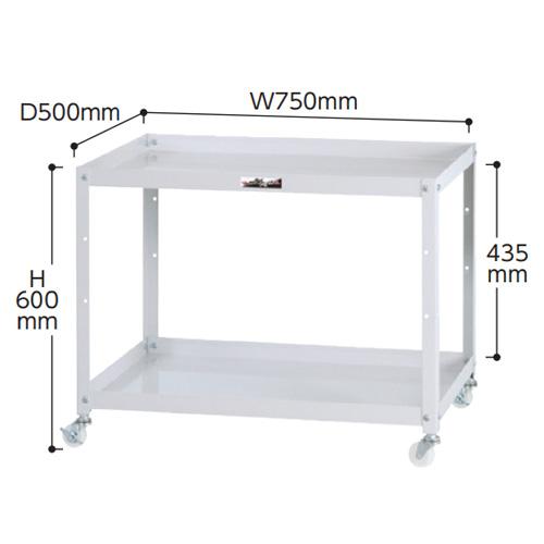 法人送料無料 コンビニワゴン 山金工業 ヤマテック オープンタイプ2段 幅750×奥行500mm ナイロンキャスター付き スチールワゴン 収納 ...