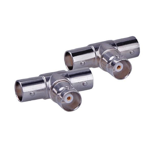 BNC アダプタ 10個 セット 同軸 分岐 監視カメラ コネクタ BNCメスー2BNCメス T型 オーディオ コネクタ 変換 ケーブル アクセサリー : 2qs-bnc-m2m-10p ...