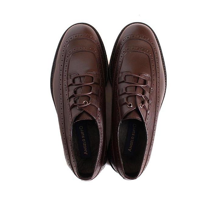 ANGELO RUFFO RUFFOアンジェロルッフォ 500 ブラウン ウィングチップシューズ レザーシューズ 厚底 スムースレザー ...
