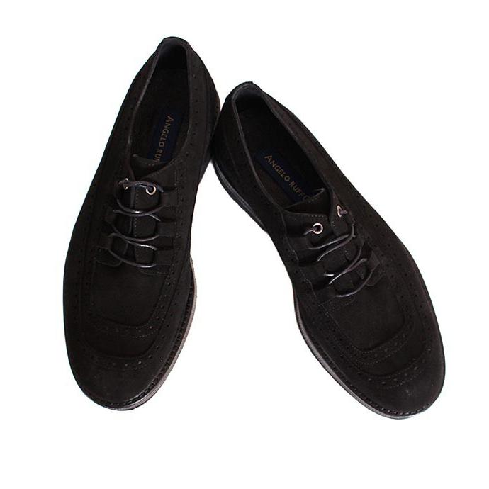 ANGELO RUFFO RUFFOアンジェロルッフォ 500 ブラック ウィングチップシューズ レザーシューズ 厚底 スエードレザー ...
