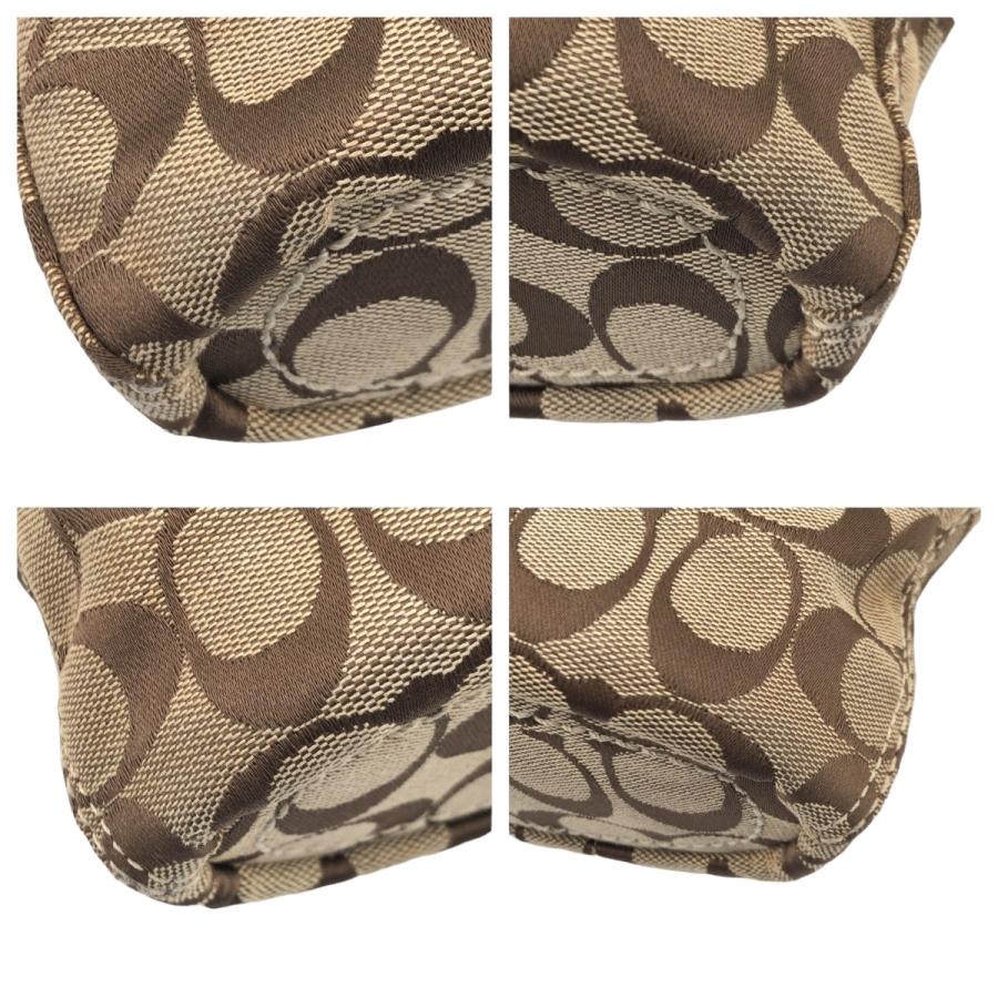 COACH 美品 コーチ シグネチャー ブラウン ホワイト ゴールド金具 キャンバス F11444 ショルダーバッグ 斜め掛け可能 レディース ...