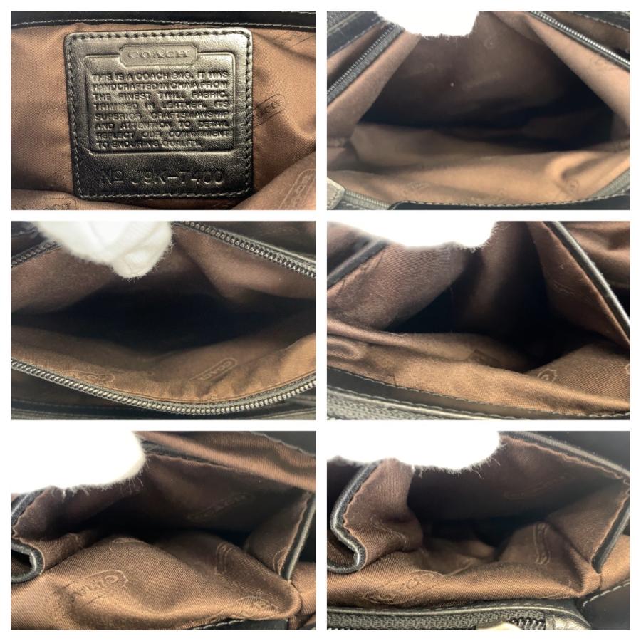 COACH コーチ ブラック 黒 キャンバス レザー 7400 トートバッグ ハンドバッグ レディース 405428 :405428 ...