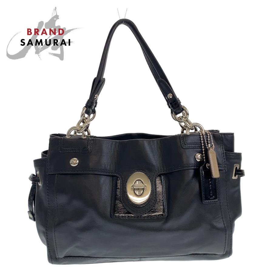 COACH コーチ ブラック 黒 シルバー金具 レザー ショルダーバッグ 肩掛け レディース 405863 : BRAND SAMURAI ...