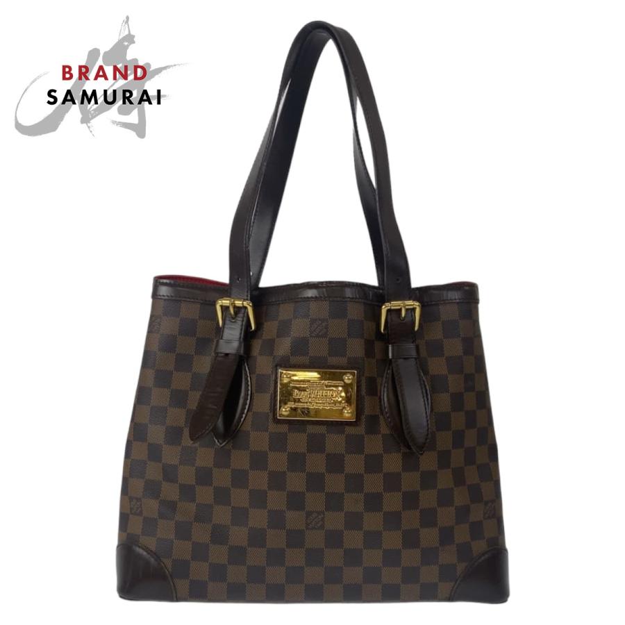 LOUIS VUITTON（ルイ・ヴィトン） ダミエ ハムプステッドMM ブラウン 茶 ゴールド金具 PVC N51204 トートバッグ ...