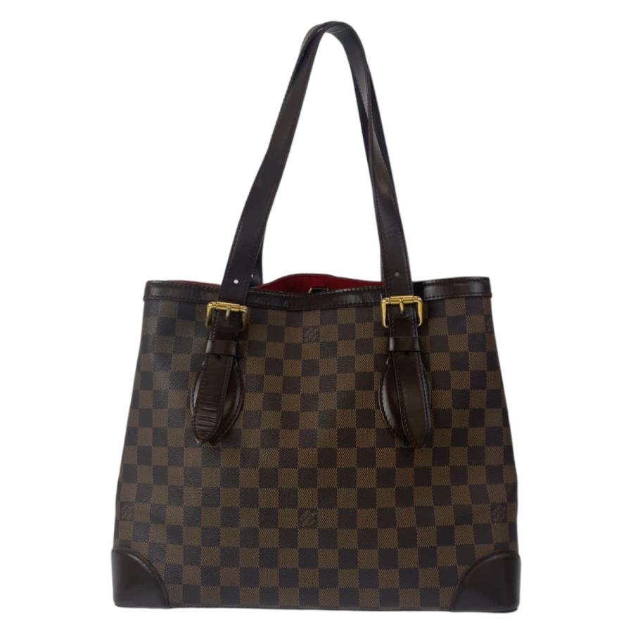 LOUIS VUITTON（ルイ・ヴィトン） ダミエ ハムプステッドMM ブラウン 茶 ゴールド金具 PVC N51204 トートバッグ ...