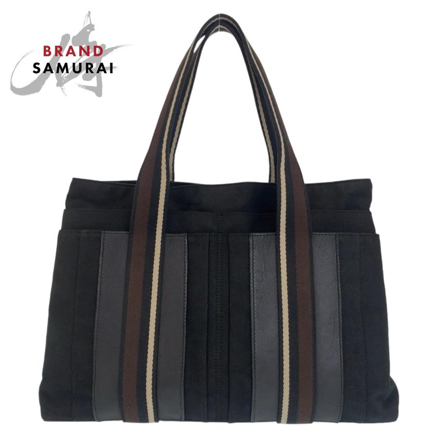 HERMES エルメス トロカホリゾンタル MM ブラック シルバー金具 キャンバス トートバッグ ショルダーバッグ レディース 406751 ...