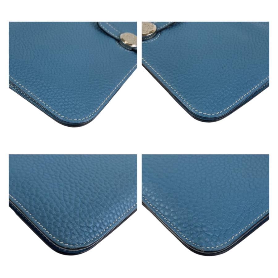 美品 HERMES エルメス ドゴン GM ブルージーン シルバー金具 トゴ 長財布 ロングウォレット 男女兼用 M刻印 レディース ...