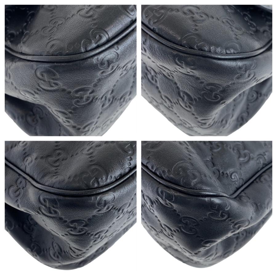 美品 GUCCI グッチ グッチシマ ブラック 黒 ゴールド金具 レザー 308452 斜め掛け ショルダーバッグ レディース 408000 ...