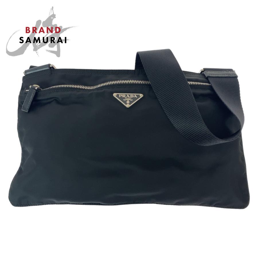 PRADA 美品 プラダ テスート 三角ロゴプレート 男女兼用 ブラック 黒 ナイロン B10140 斜め掛け ショルダーバッグ サコッシュ 408482 : BRAND SAMURAI ...