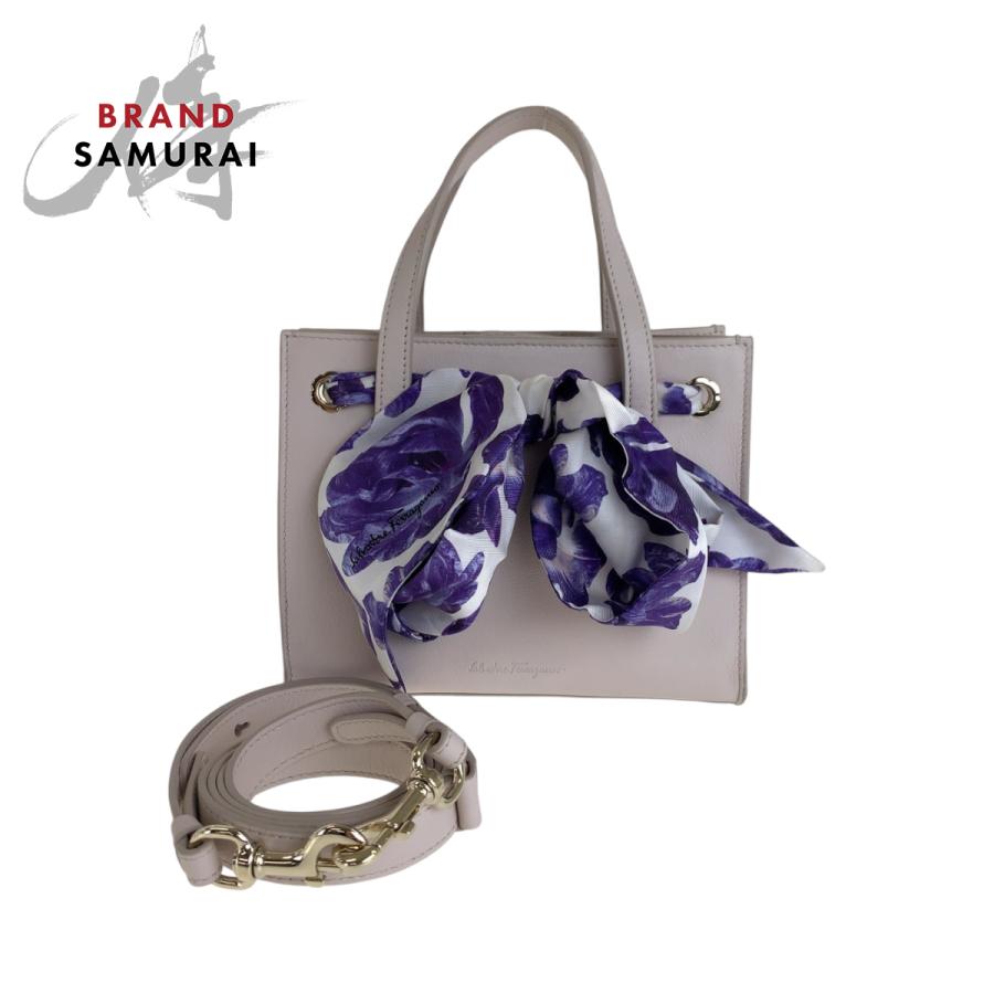 Salvatore Ferragamo サルヴァトーレフェラガモ リボン ピンク ホワイト レザー EE21 G914 ショルダーバッグ ハンドバッグ 2way 410066 : BRAND ...
