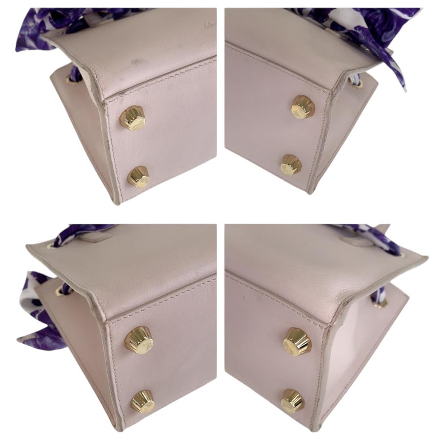 Salvatore Ferragamo サルヴァトーレフェラガモ リボン ピンク ホワイト レザー EE21 G914 ショルダーバッグ ハンドバッグ 2way 410066 : BRAND ...