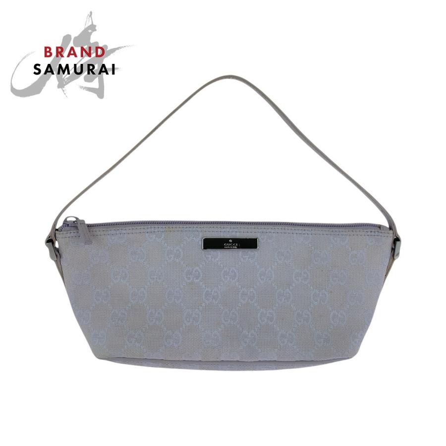 GUCCI（グッチ） グレー シルバー金具 GGキャンバス/レザー 07198 ハンドバッグ アクセサリーポーチ レディース 410501 ...