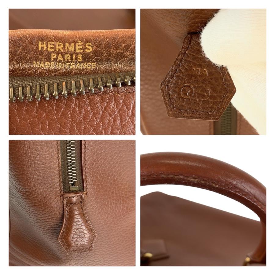 HERMES（エルメス） ヴィンテージ サンプロン ブラウン アルデンヌ ボストンバッグ ハンドバッグ 男女兼用 〇Y刻印 レディース ...