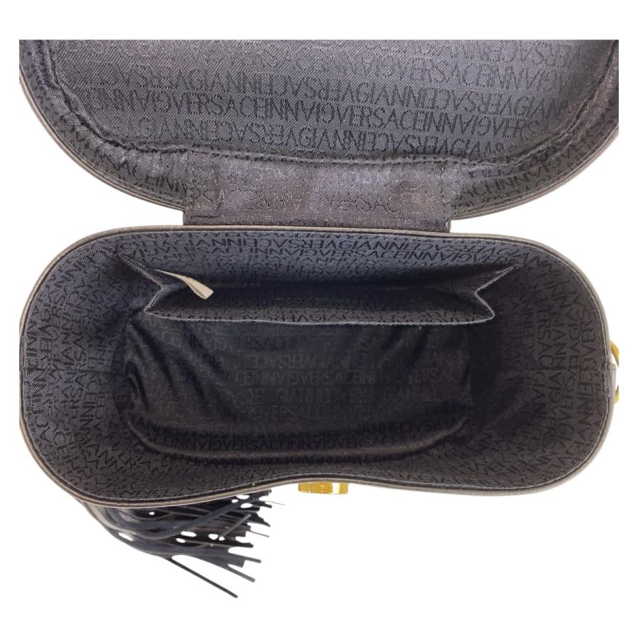 美品 VERSACE ヴェルサーチ ヴィンテージ メデューサ サンバースト ブラック レザー ショルダーバッグ バニティバッグ ハンドバッグ ...