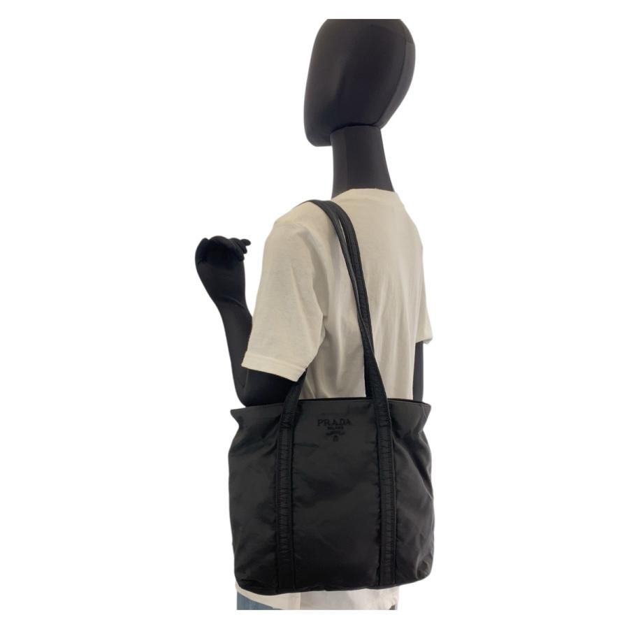 PRADA 美品 プラダ テスート ブラック 黒 ナイロン トートバッグ ショルダーバッグ レディース 411325 : BRAND ...