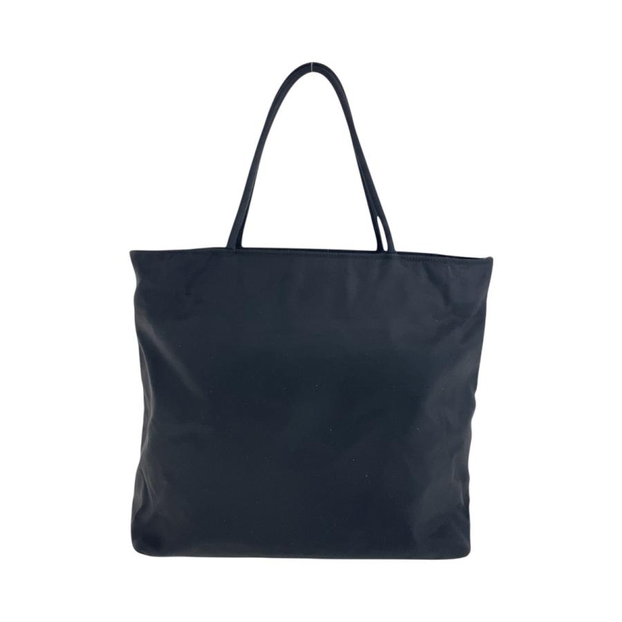PRADA 美品 プラダ テスート 三角ロゴプレート ブラック 黒 シルバー金具 ナイロン トートバッグ ショルダーバッグ レディース ...