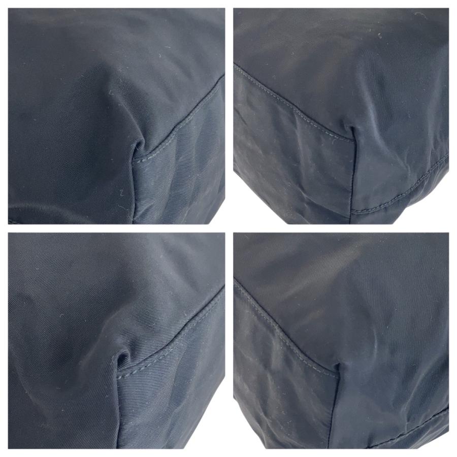 PRADA 美品 プラダ テスート 三角ロゴプレート ブラック 黒 シルバー金具 ナイロン トートバッグ ショルダーバッグ レディース ...