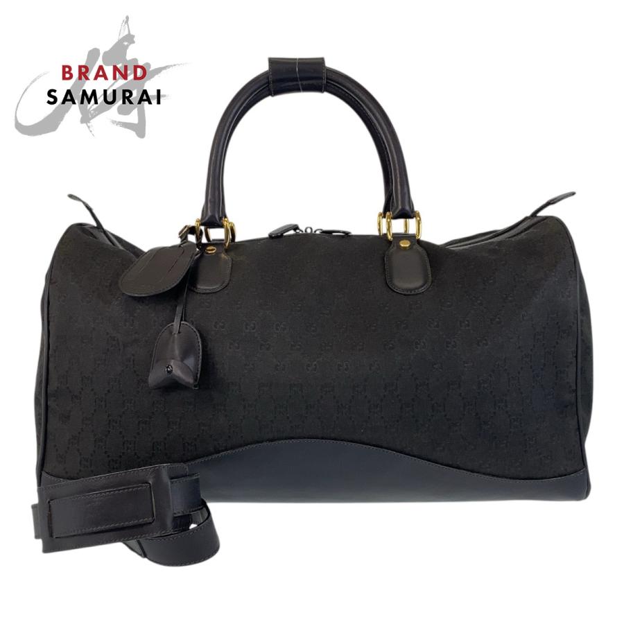 GUCCI 美品 グッチ オールドグッチ ブラック 黒 GGキャンバス 012 3656 0 55 ボストンバッグ ショルダーバッグ 2way ...