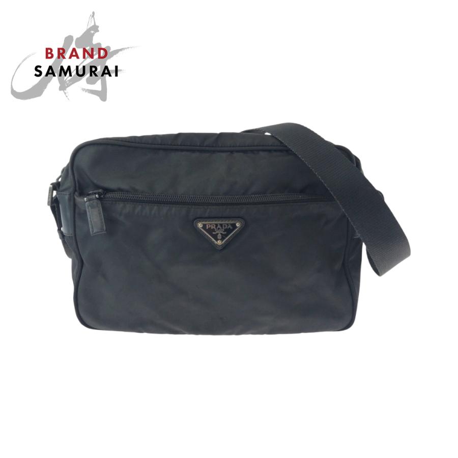 PRADA プラダ テスート 三角ロゴプレート ブラック 黒 シルバー金具 ナイロン BT0166 ショルダーバッグ ポシェット レディース 501050 : BRAND SAMURAI ...