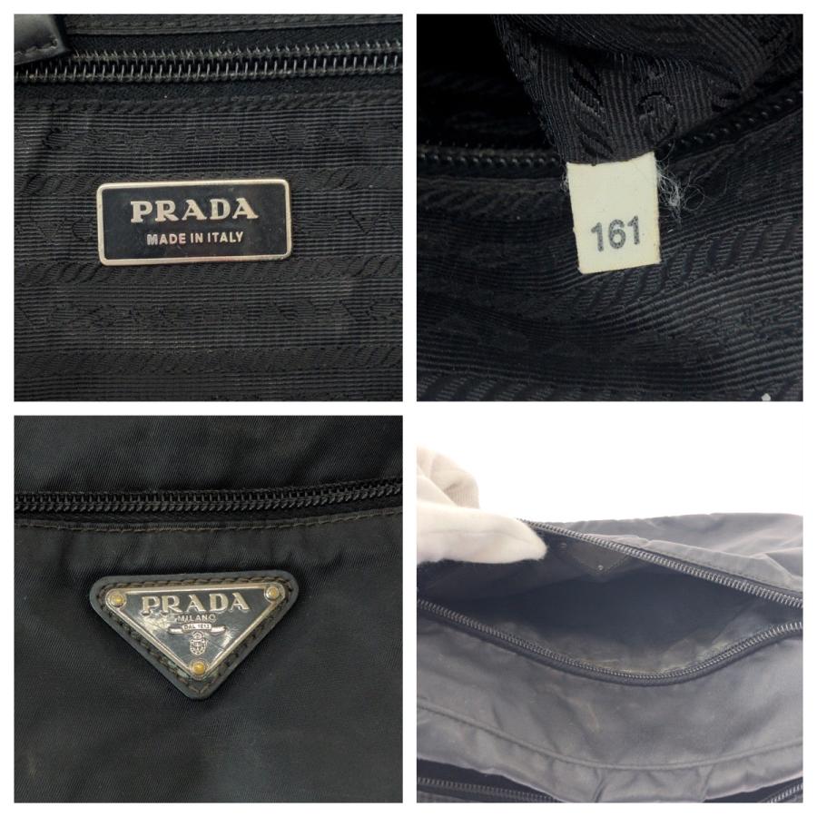 PRADA プラダ テスート 三角ロゴプレート ブラック 黒 シルバー金具 ナイロン BT0166 ショルダーバッグ ポシェット レディース 501050 : BRAND SAMURAI ...
