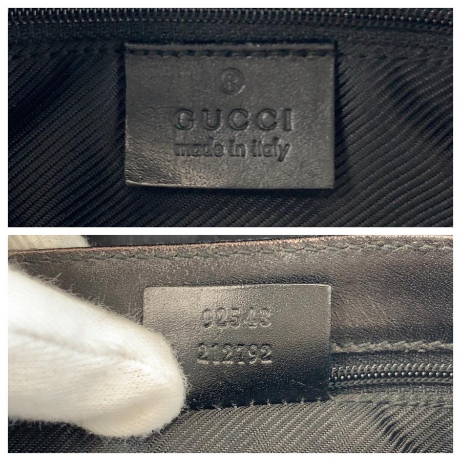 GUCCI 美品 グッチ ブラック 黒 シルバー金具 GGキャンバス 92543 ボディバッグ バムバッグ レディース 502352 ...