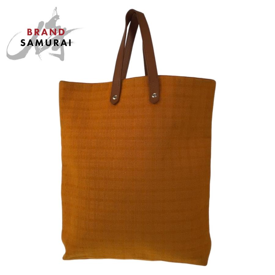 HERMES エルメス アメダバ ディアゴGM オレンジ ブラウン シルバー金具 キャンバス/レザー トートバッグ ハンドバッグ A4対応 503708 : BRAND SAMURAI ...