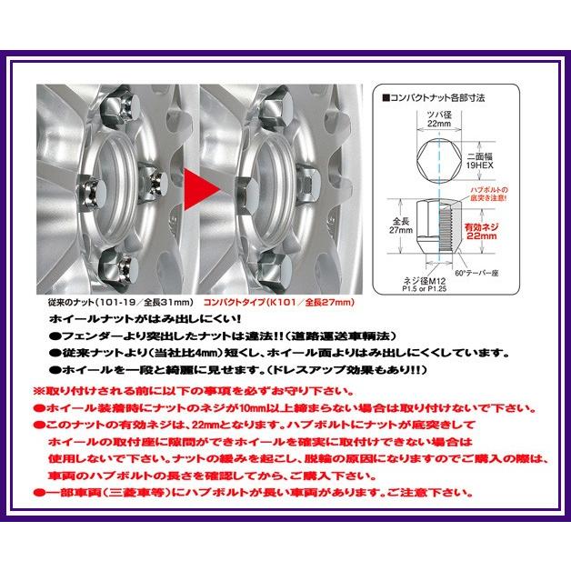 KYO-EI ラグナット コンパクトタイプ 16個 19HEX M12×P1.5 KYO-EI ラグナット コンパクトタイプ 16個 19HEX M12×P1.5