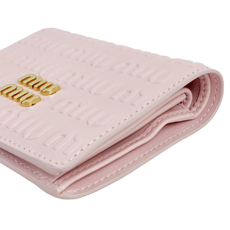 値下げ 未使用 ミュウミュウ エンボス ロゴ 二つ折り 財布 レザー ピンク 5MV204 箱 【107979】 : LOOPLAND ...