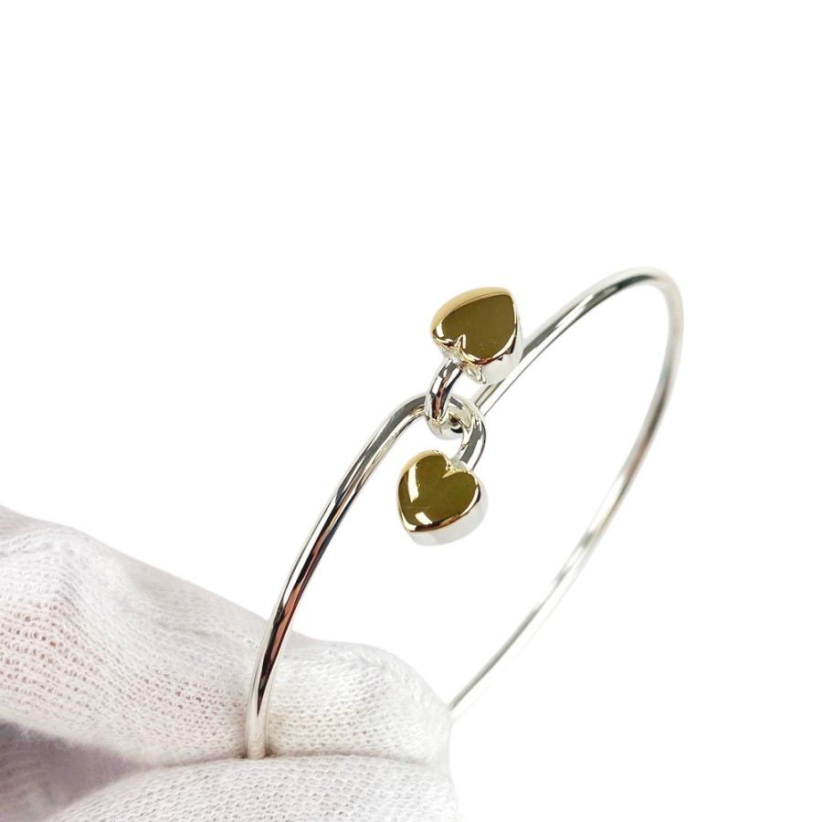 新同 磨き済 ティファニー フックダブルハート バングル ブレスレット シルバー ゴールド コンビ SV 925 K18 YG 750 箱 【166518】1 : LOOPLAND - 通販 ...