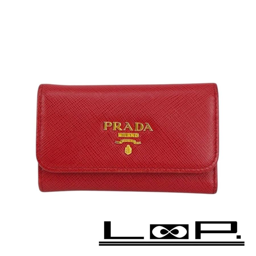 中古 プラダ 6連 キーケース 鍵 サフィアーノ レザー GP レッド FUOCO 1PG222 箱 【16725】1 : LOOPLAND - 通販 - Yahoo!ショッピング