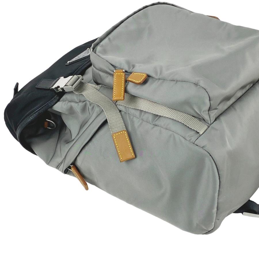 お値打ち品 新同 プラダ Re-Nylon リュックサック バックパック テスート ナイロン ブラック グレー 1BZ039 【184314 ...
