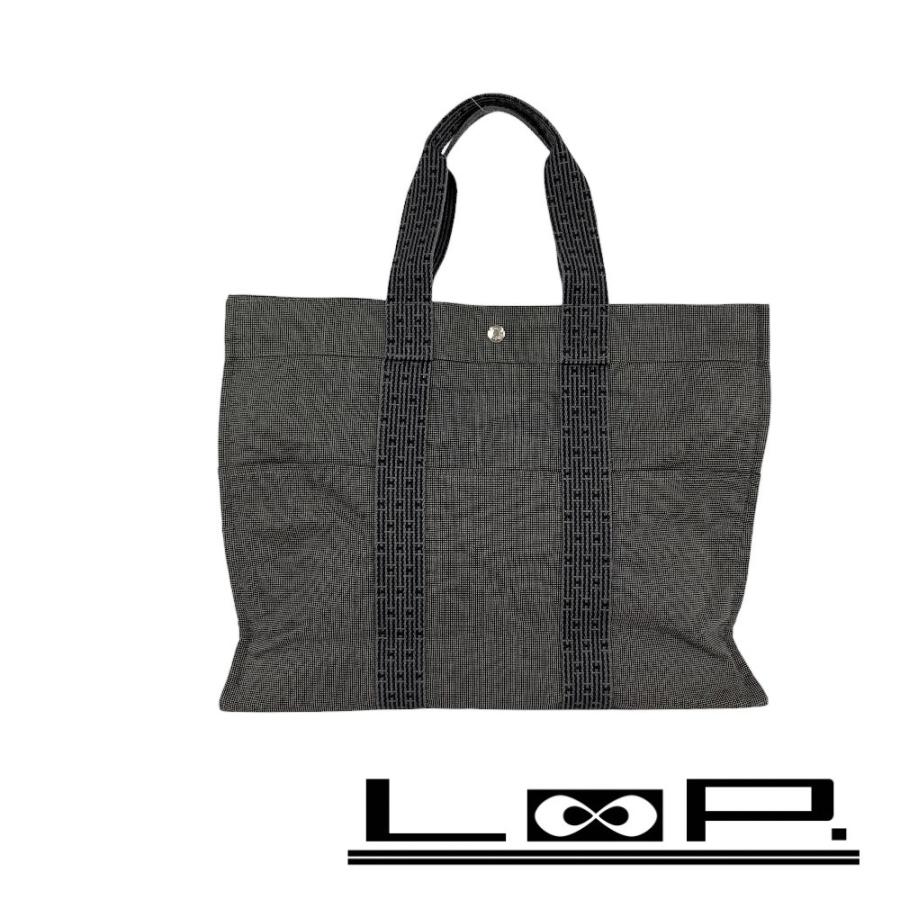 美品 エルメス エールライン トート GM バッグ キャンバス グレー 【267963】7 : LOOPLAND - 通販 - Yahoo!ショッピング