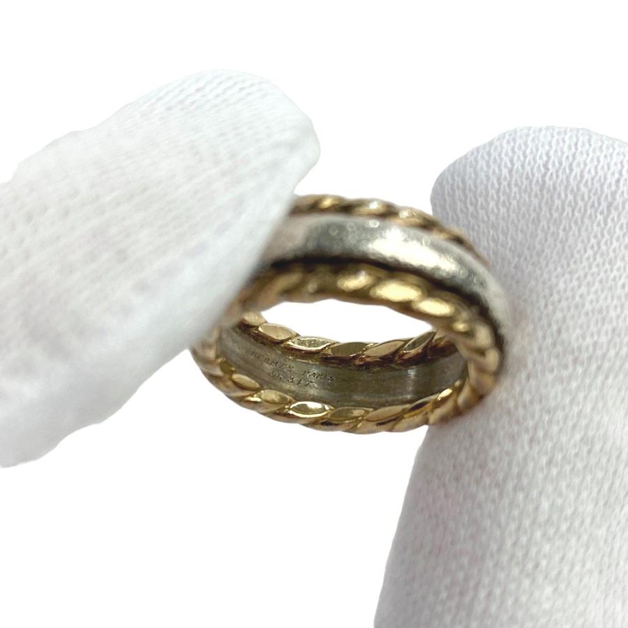中古 ヴィンテージ エルメス コンビ リング 指輪 アクセサリー SV925 K18 YG750 シルバー ゴールド 9.4g #11 【295690】3 : LOOPLAND - 通販 ...