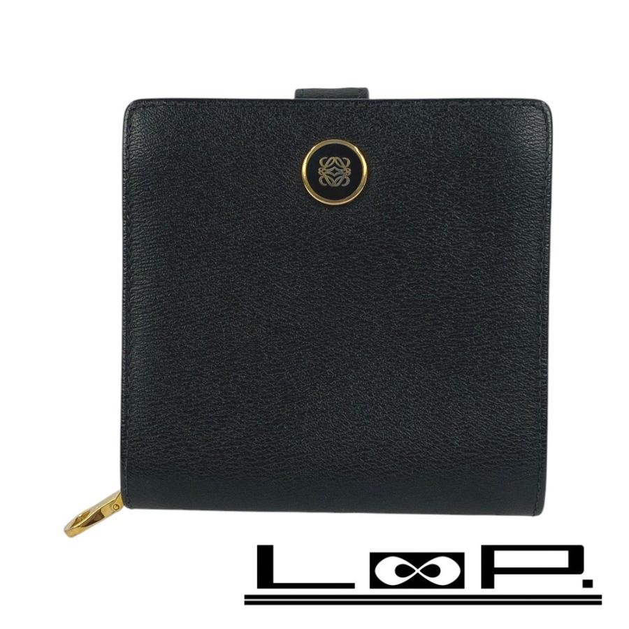 中古 ロエベ 二つ折り 財布 レザー ブラック 【326660】8 : LOOPLAND - 通販 - Yahoo!ショッピング