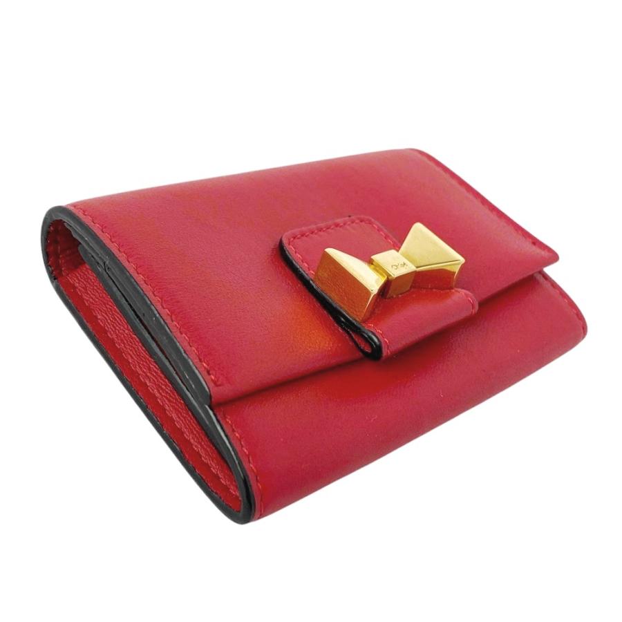 SALE!!!! 美品 クロエ カードケース 名刺入れ リボン ビジネス 仕事 レザー GP レッド 3P0671-889 箱 【330803 ...