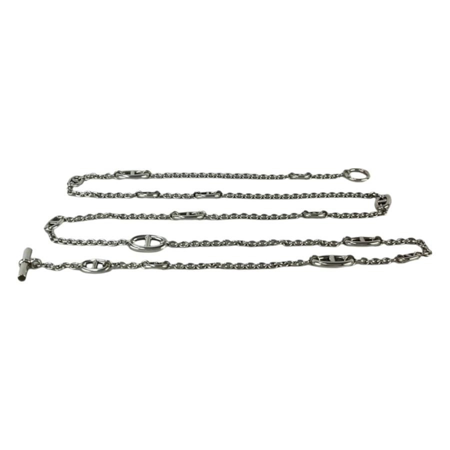 エルメス 美品 120cm シェーヌダンクル ファランドール ロング ネックレス アクセサリー シルバー SV925【485701】11 ...