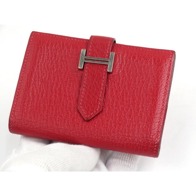 値下げ 美品 エルメス ベアン ミニ 財布 シェーブル ルージュ Q 刻 【56635】 : LOOPLAND - 通販 - Yahoo!ショッピング