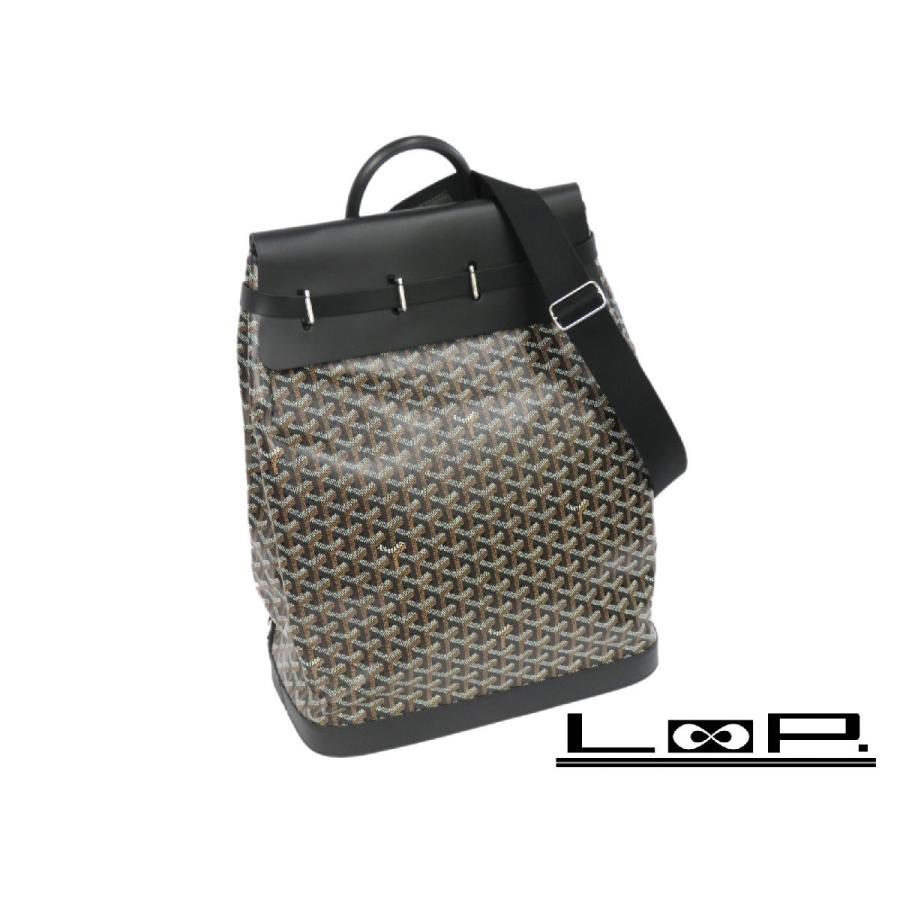 【値下げ】【新同】 GOYARD ゴヤール スティーマー PM ハンド バッグ ボストン ブラック 黒 レザー 【A59982 ...