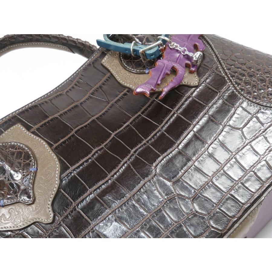 美品 JRA チビナイル ハンド バッグ クロコダイル クロコ ブラウン 茶 【A60185】 : LOOPLAND - 通販 - Yahoo!ショッピング